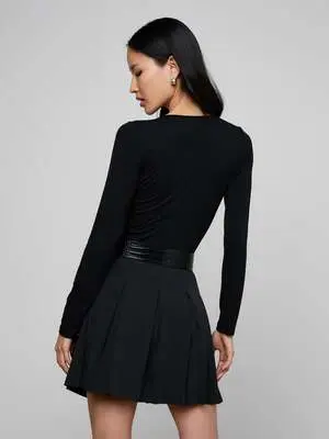 L'Agence Cassandra Ruched Bodysuit - Black