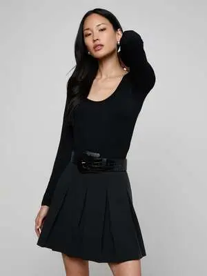 L'Agence Cassandra Ruched Bodysuit - Black