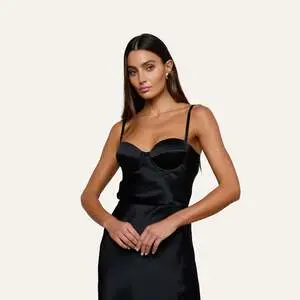 L'Agence Orlina Silk Camisole - Black
