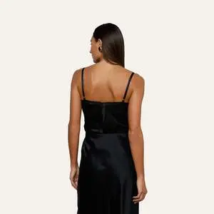 L'Agence Orlina Silk Camisole - Black