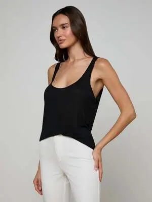 L'Agence Celia Scoopneck Tank Top - Black