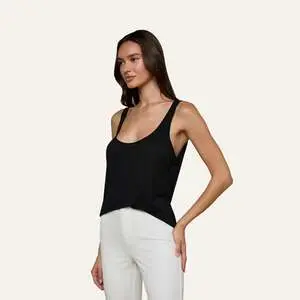 L'Agence Celia Scoopneck Tank Top - Black