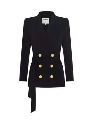 L'Agence Aven Wrap Blazer - Black