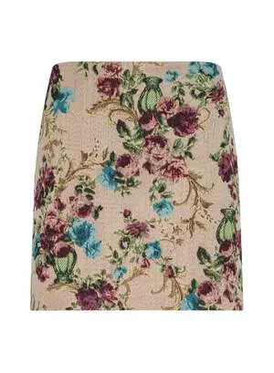 L'Agence Marseille Floral Tapestry Mini Skirt