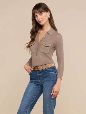 L'Agence Carine Knit Top - Mushroom