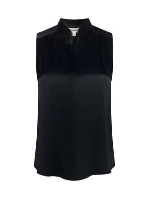 L'Agence Phoebe Silk Sleeveless Top - Black