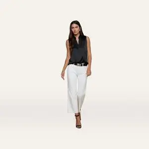 L'AGENCE Phoebe Silk Sleeveless Top - Black