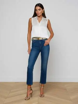 L'Agence Phoebe Sleeveless Silk Blouse - Ivory