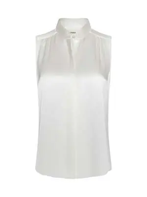 L'Agence Phoebe Sleeveless Silk Blouse - Ivory