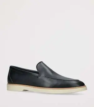 Magnanni Leather Calpe Loafers - Navy