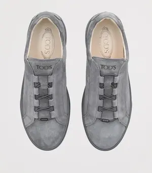 TOD'S Suede Allacciata Cassetta Sneakers - Grey