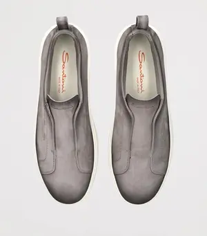 Santoni Clean Icon Nubuck Leather Sneakers