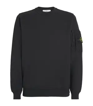 Stone Island Cotton Fleece Sweatshirt - Black