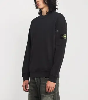 Stone Island Cotton Fleece Sweatshirt - Black
