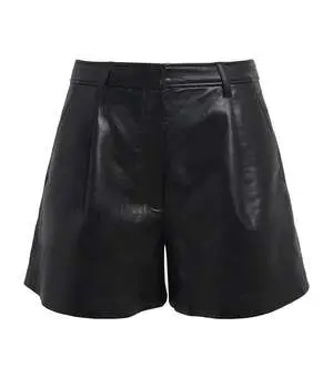 ANINE BING Leather-blend Trent Shorts