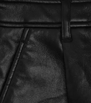 ANINE BING Leather-blend Trent Shorts