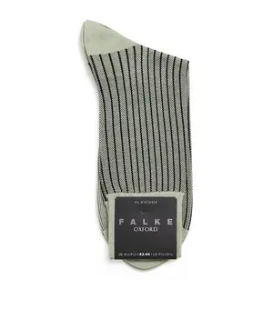 Falke Cotton-Blend Oxford Stripe Socks Green