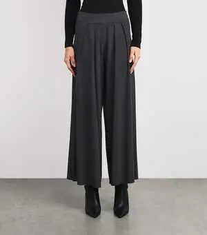 L'Agence Stretch-knit Milly Wide-leg Trousers - Grey