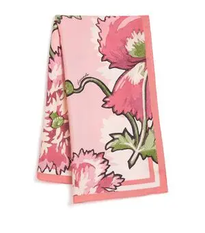 Harrods Silk Floral Scarf - Pink