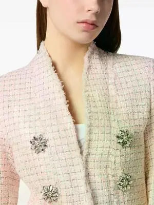 Philipp Plein Tweed Jacket With Crystal Embellishments - Pink