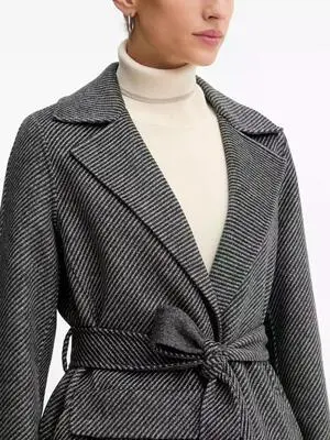 Armani Exchange Caban Herringbone Belted Coat