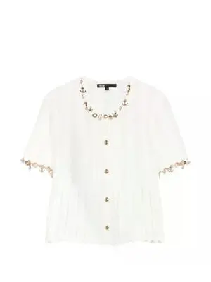 Maje Embellished Short-sleeve Cardigan