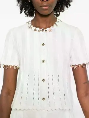 Maje Embellished Short-sleeve Cardigan