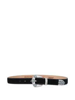FABRIZIO MANCINI Turquoise-embellished Leather Belt