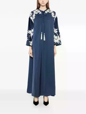 SHATHA ESSA Floral-embroidered Maxi Dress