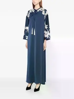 SHATHA ESSA Floral-embroidered Maxi Dress