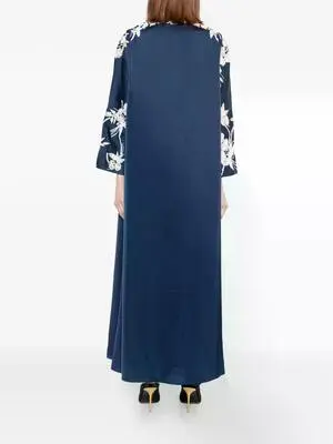 SHATHA ESSA Floral-embroidered Maxi Dress