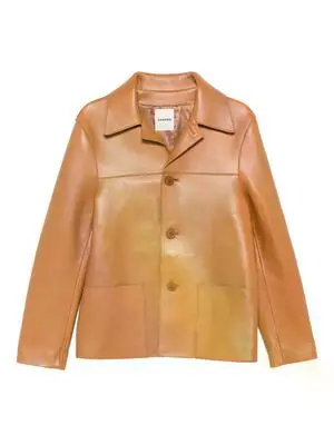 Sandro Buttoned Leather Jacket