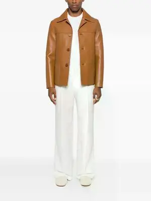 Sandro Buttoned Leather Jacket