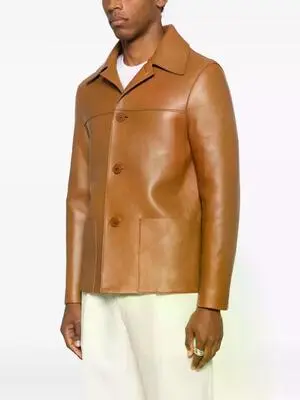 Sandro Buttoned Leather Jacket