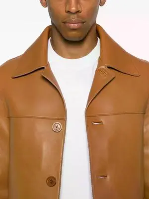 Sandro Buttoned Leather Jacket