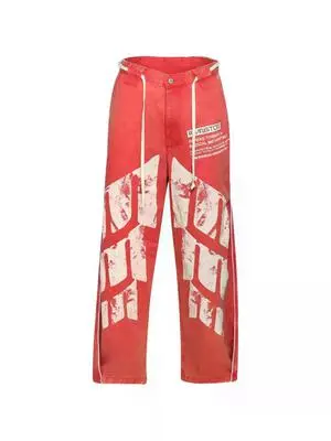 RRR123 Printed Straight Leg Trousers