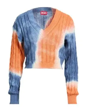 DIESEL® Cable-knit Tie-dyed Cotton Sweater - Orange
