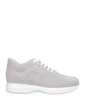 Hogan Suede Low-top Sneakers With Appliqués - Grey