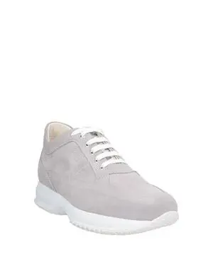 Hogan Suede Low-top Sneakers With Appliqués - Grey