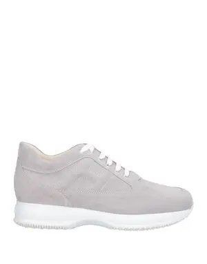 Hogan Suede Low-top Sneakers With Appliqués - Grey