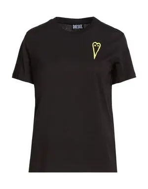 DIESEL® Cotton T-shirt With Graphic Print - Black