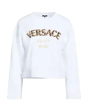 Versace Sweatshirt In Cotton And Elastane - White