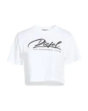 DIESEL Cotton Jersey Cropped T-shirt - White