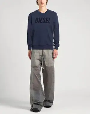 DIESEL® Cotton-blend Flocked French Terry Sweatshirt - Blue