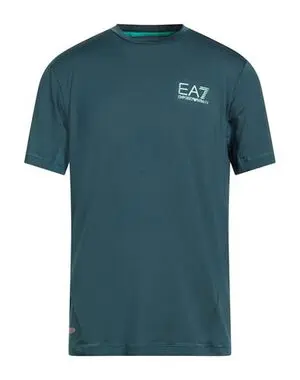 EA7 T-shirt Deep Teal Size Polyester, Elastane - Green