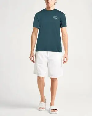 EA7 Crewneck T-shirt With Logo Print - Green