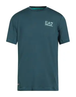 EA7 Crewneck T-shirt With Logo Print - Green