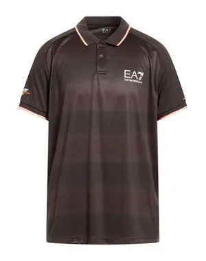 EA7 Polo Shirt Chocolate Size Polyester - Brown