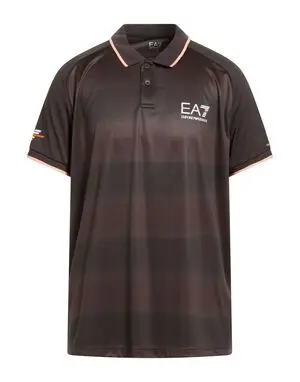 EA7 Polo Shirt Chocolate Size Polyester - Brown