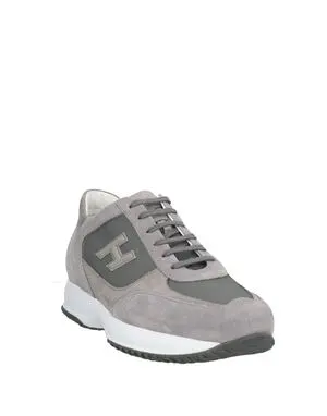 Hogan Leather And Textile Sneakers - Grey
